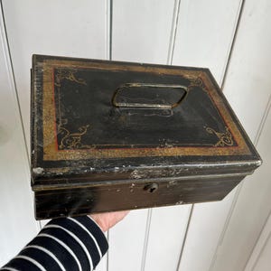 Vintage Black and Gold Metal Cash Box With Till - Etsy
