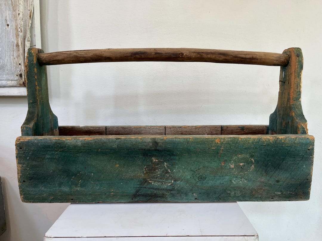 Country Blue Wood Tool Carrier - Etsy