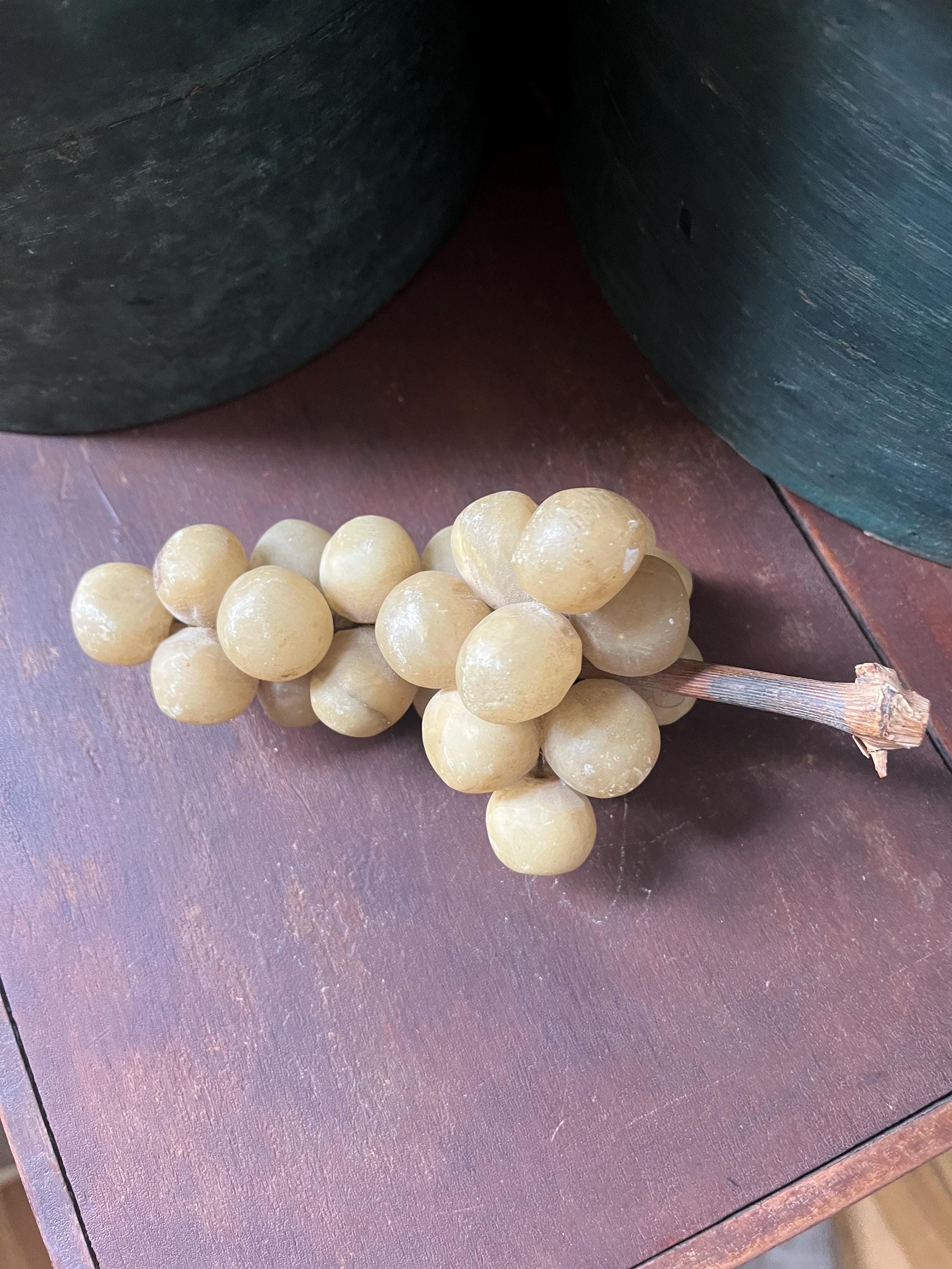 Vintage Bunch of Stone Grapes on a Wood Stem - Etsy