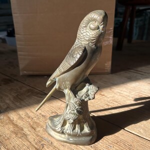 Vintage Brass Parakeet Bird Statue - Etsy