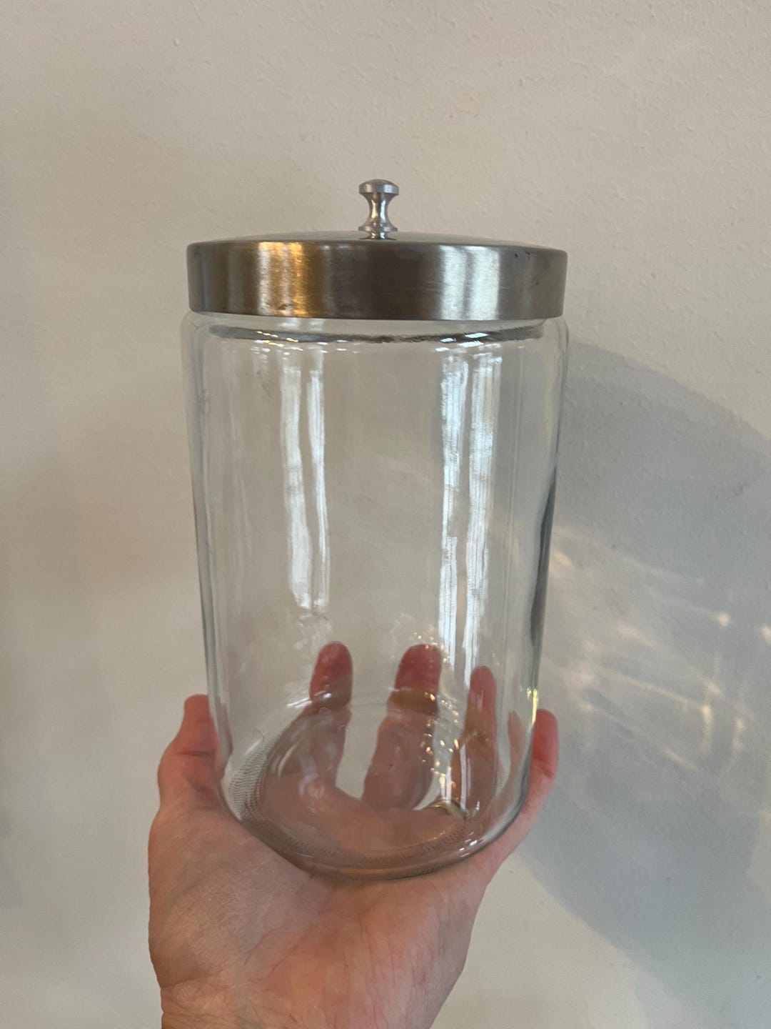 Vintage Medical Glass Cannister With Metal Lid - Etsy