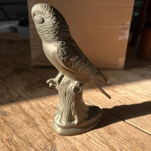 Vintage Brass Parakeet Bird Statue - Etsy
