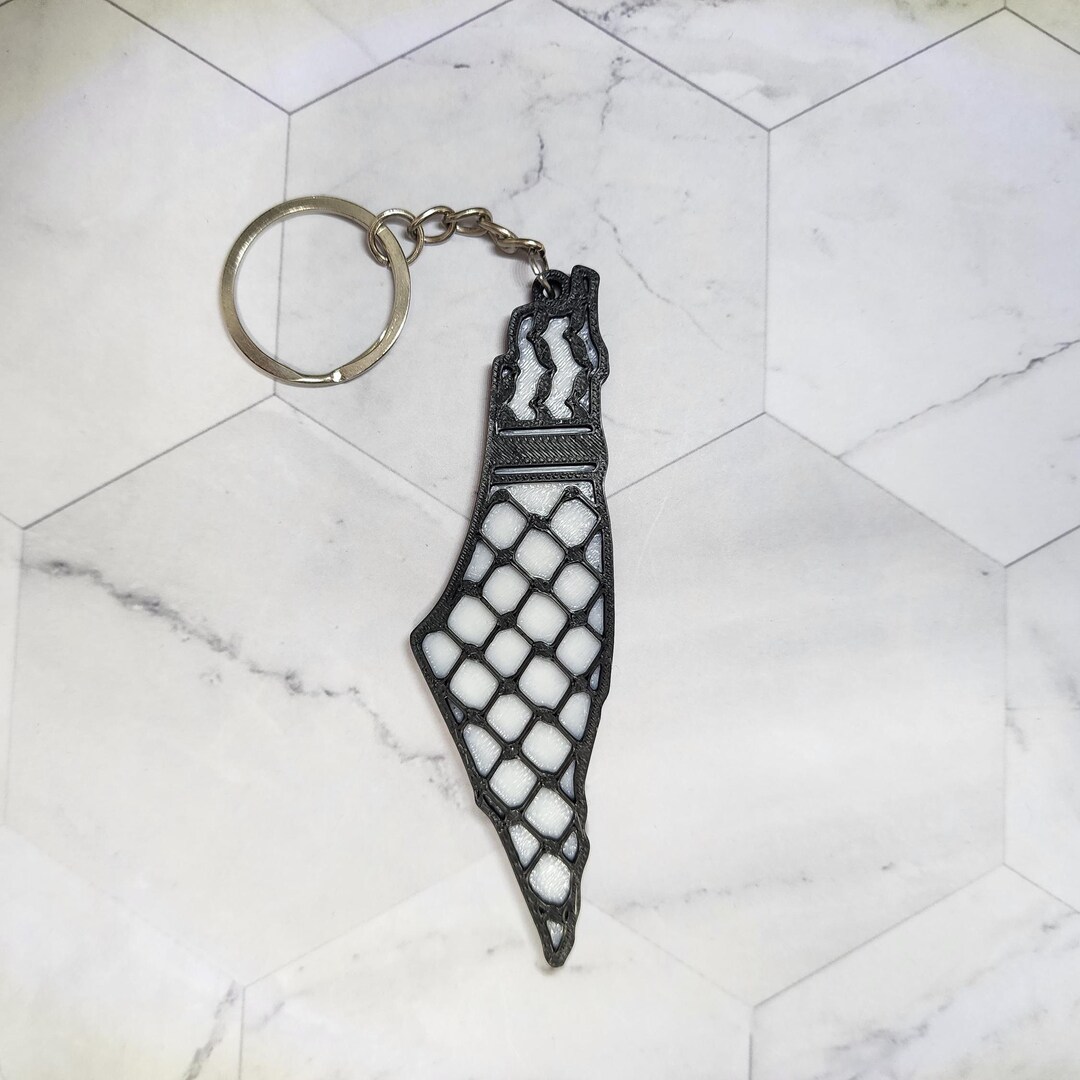 Palestine Map Keychain Keffiyeh Pattern Charm Bag Gaza Support Gift Car ...