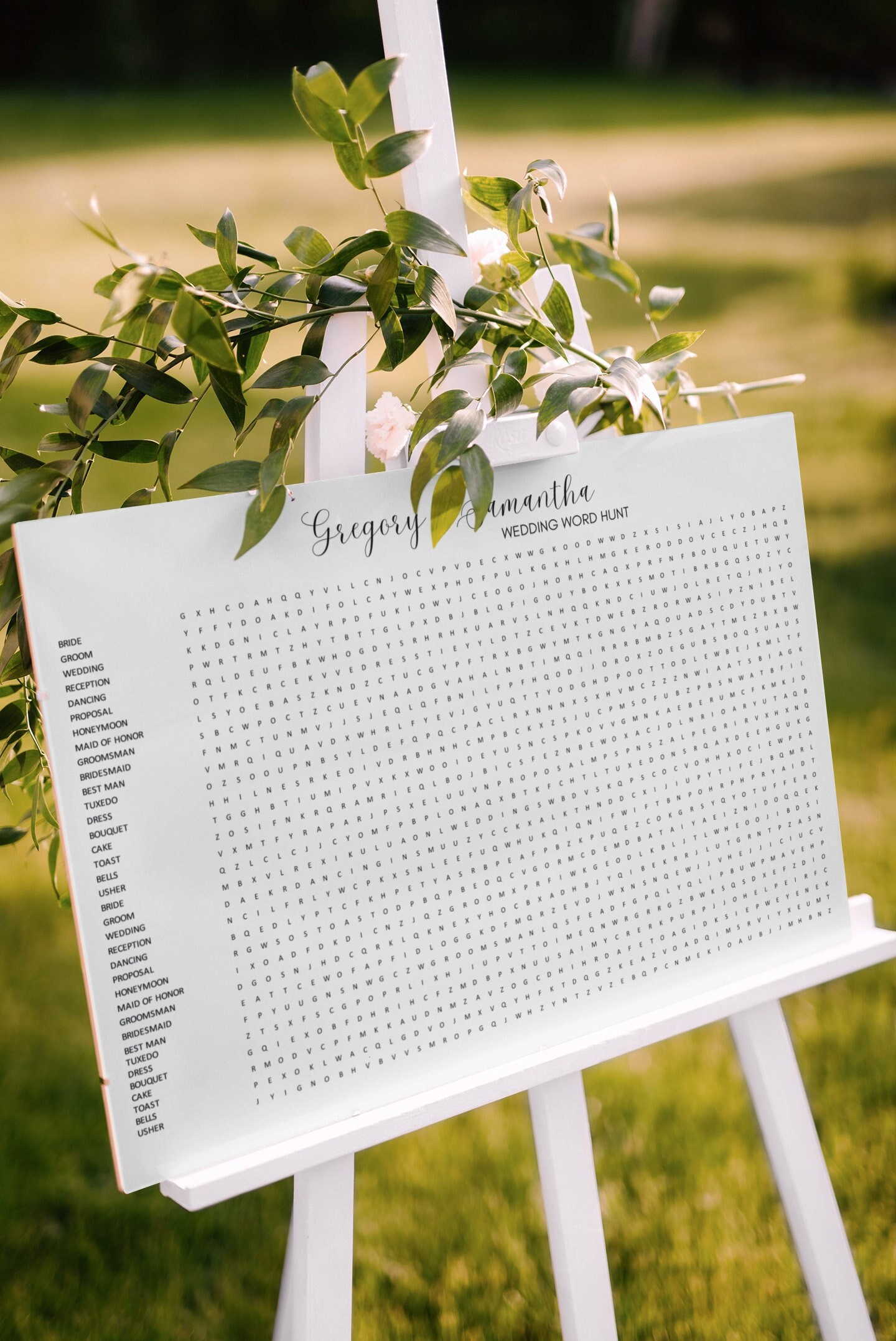 Custom Large Format Bridal Word Search Puzzle, Bridal Party Game ...