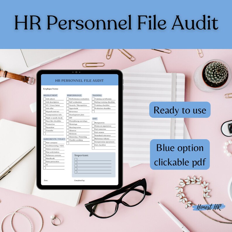 Employee Personnel File Audit Checklist - Digital Download for Small ...