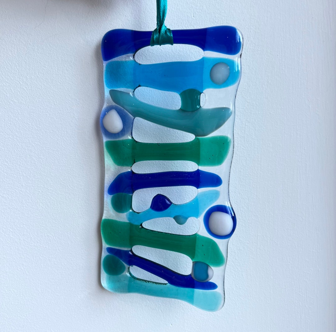 Blue Rainbow Ladder Fused Glass - Etsy