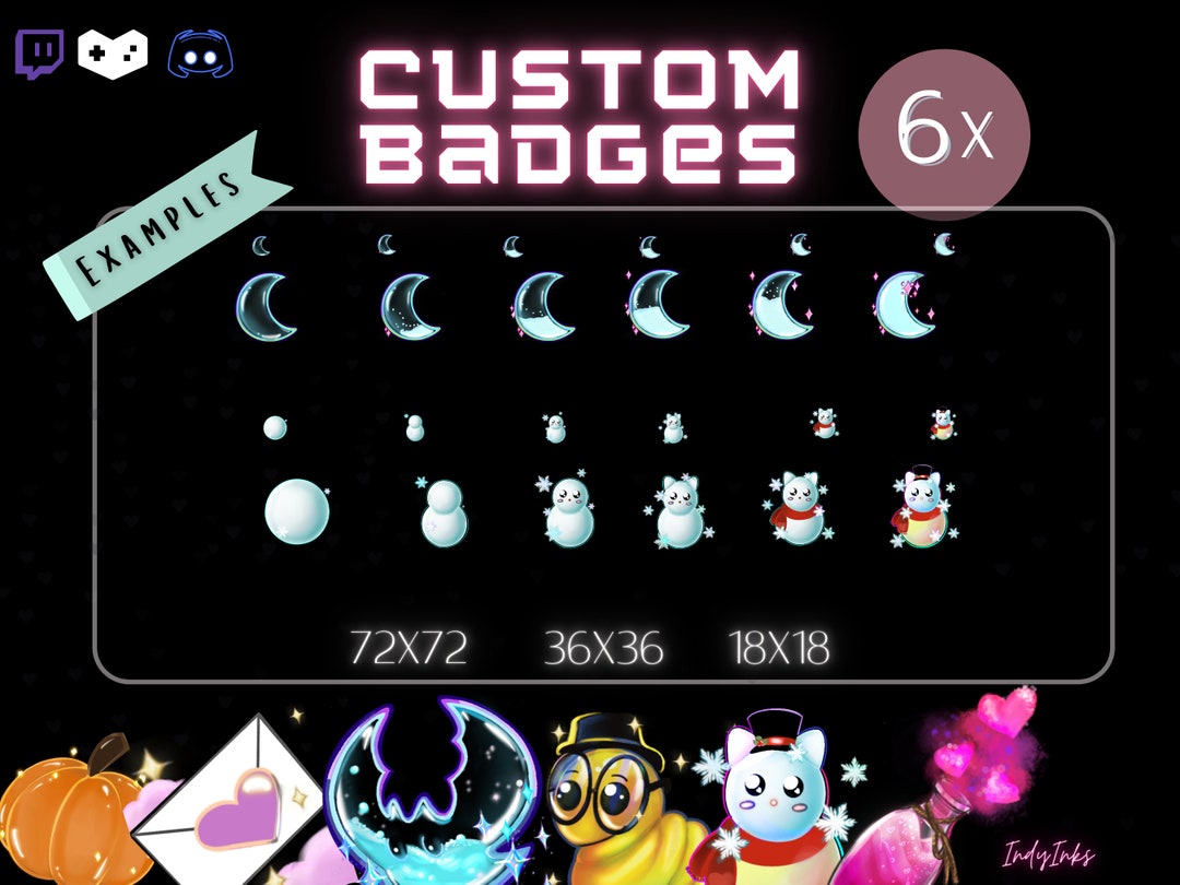 Made to Order Custom Twitch Sub Badges | Cute Sub/bit Badges Twitch ...