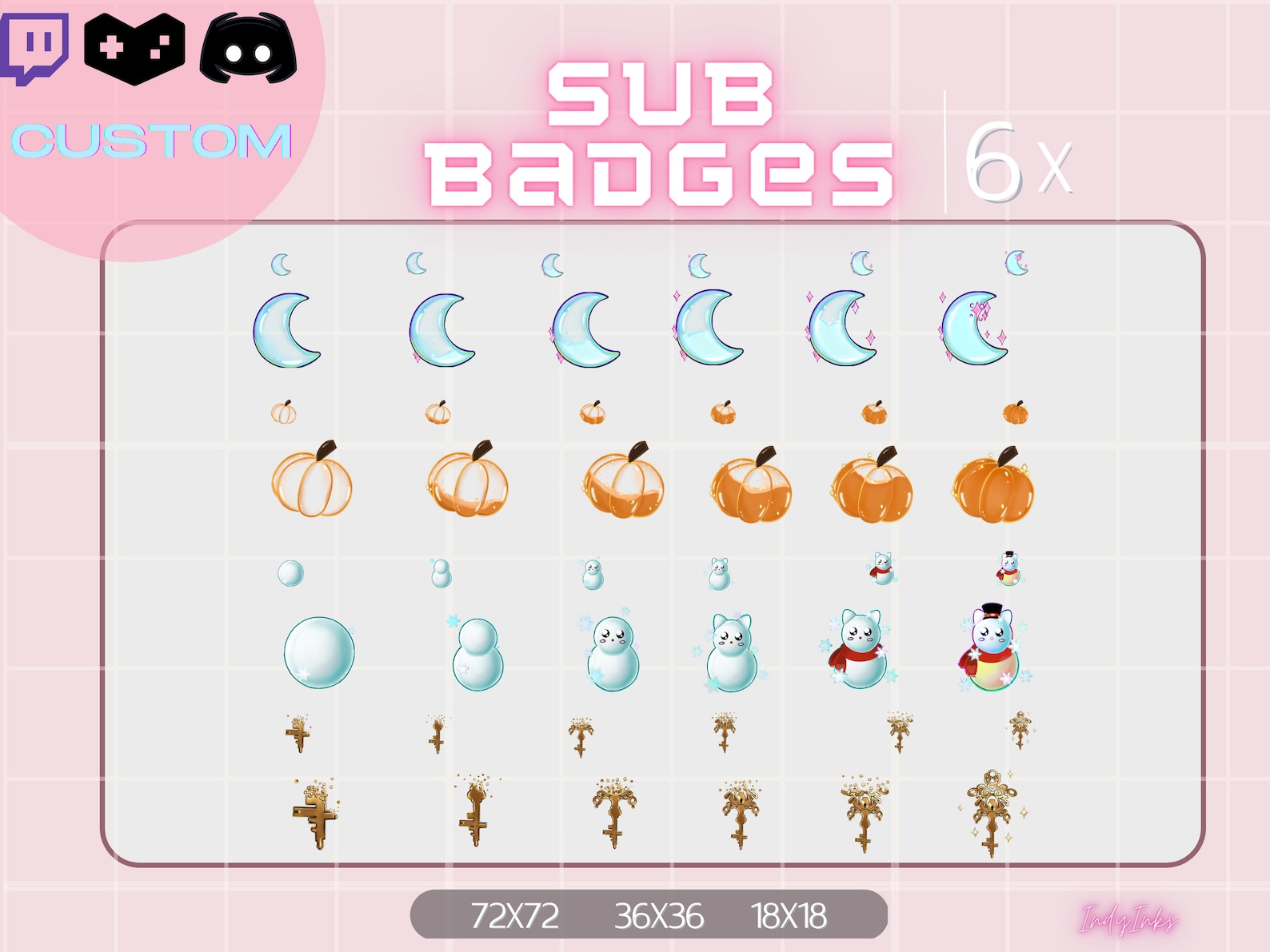 Made to Order Custom Twitch Sub Badges Cute Sub/bit Badges - Etsy