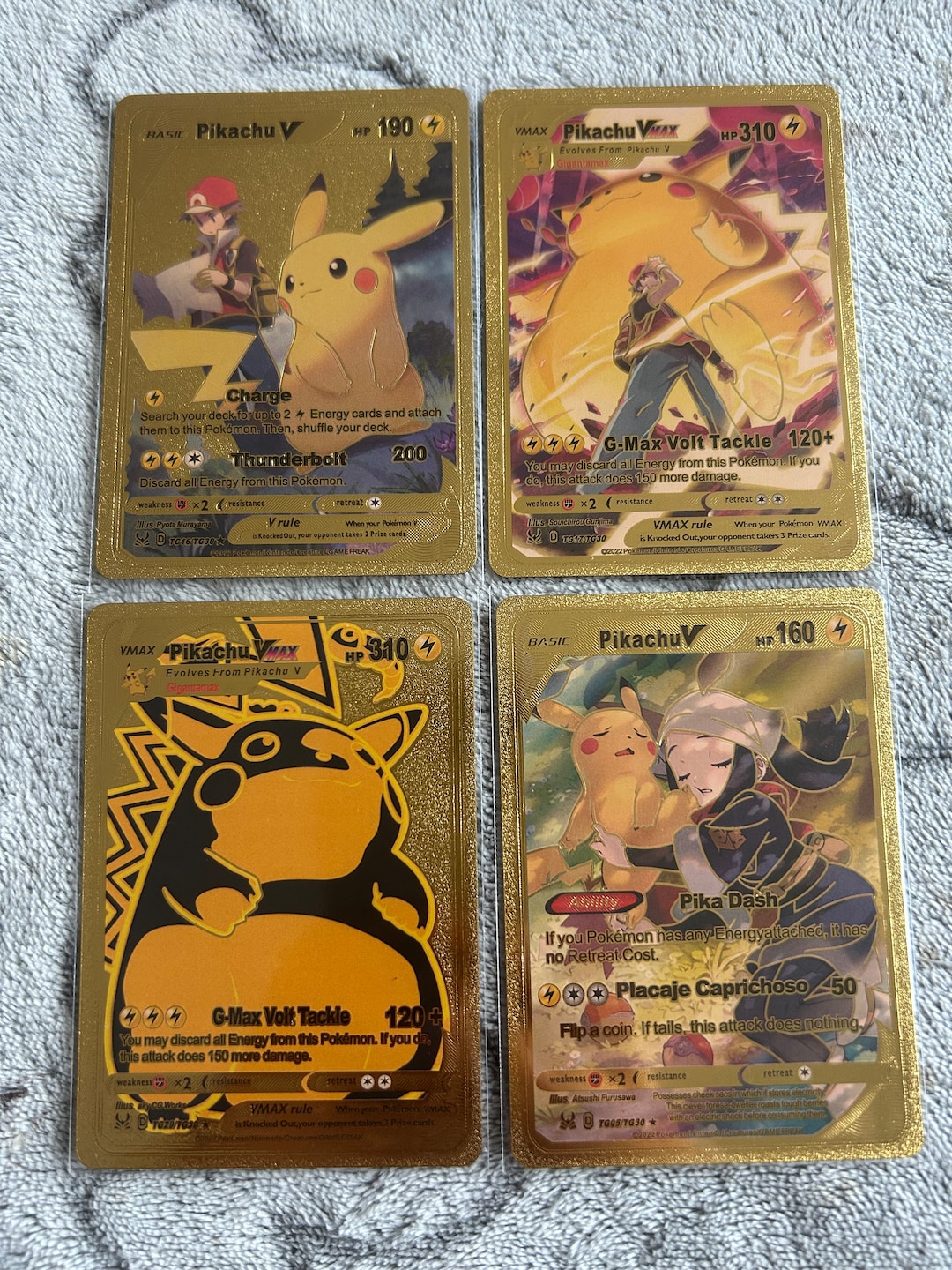 Pokemon Gold Cards Pikachu Pack - Etsy