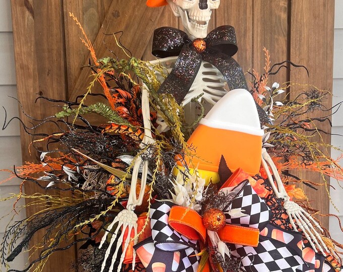 Halloween Candelabra Home Accent, Gothic Skeleton Candlestick ...