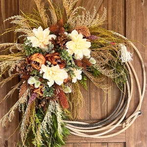 Boho Lasso Rope Wreath, Lariat Rope Minimalist Style Home Accent ...