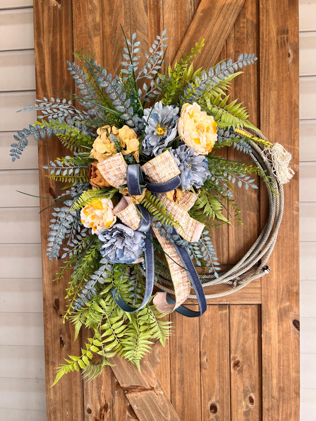 Boho Chic Authentic Lasso Rope Wreath, Lariat Rope Southwestern Boho ...