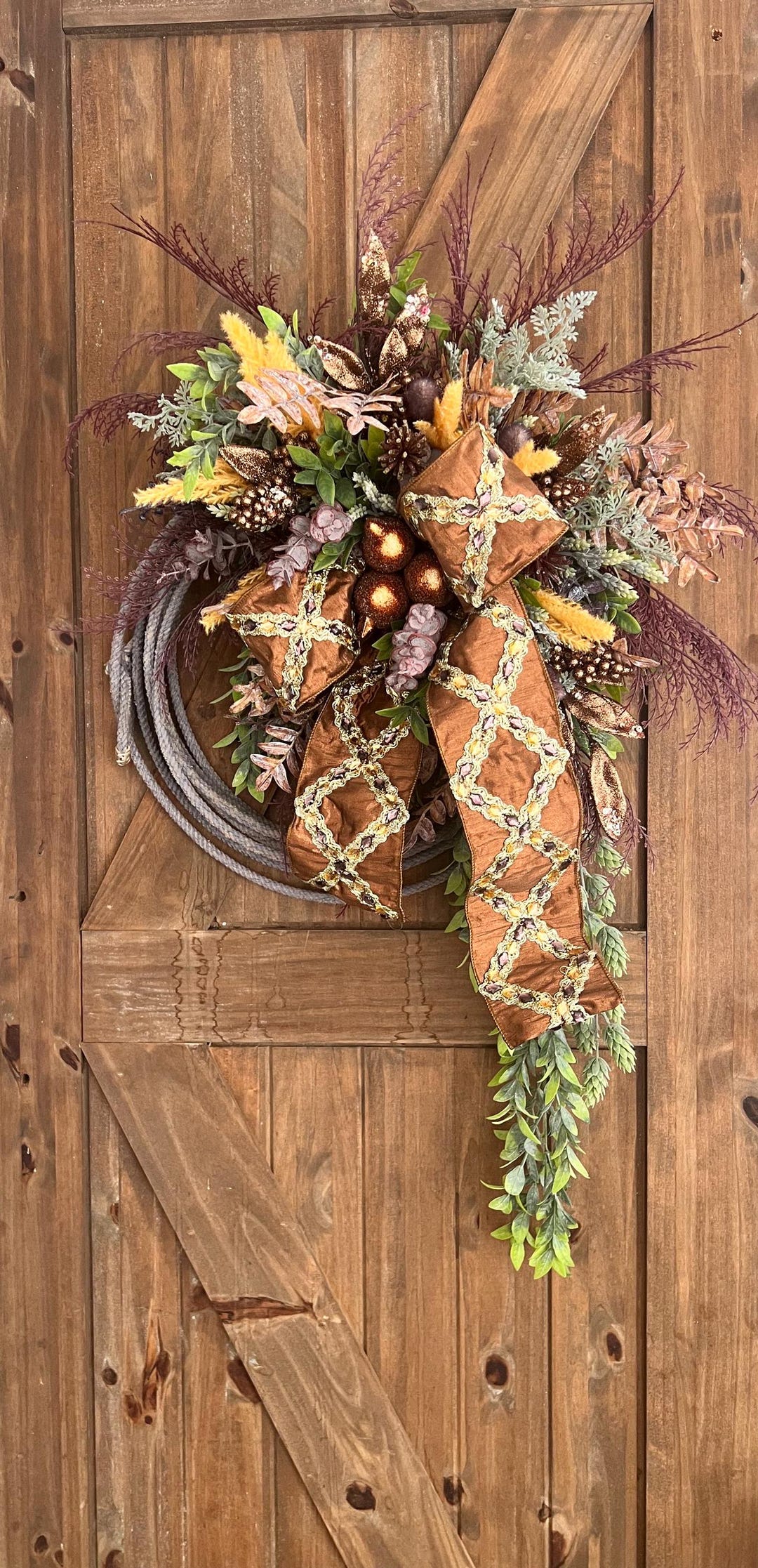 Boho Chic Authentic Lasso Rope Wreath, Lariat Rope Southwestern Style ...