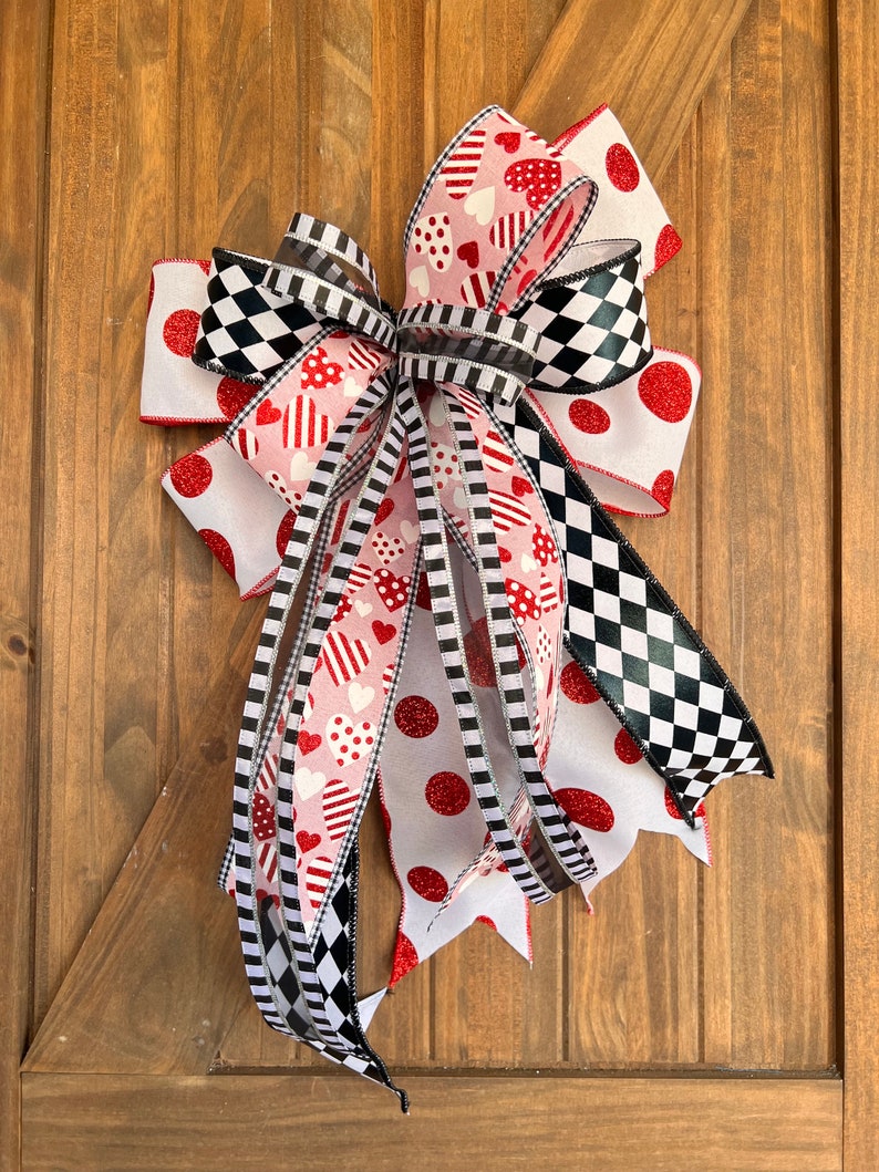 Valentines Day Bow Love and Hearts Bow Large Present Bow for - Etsy