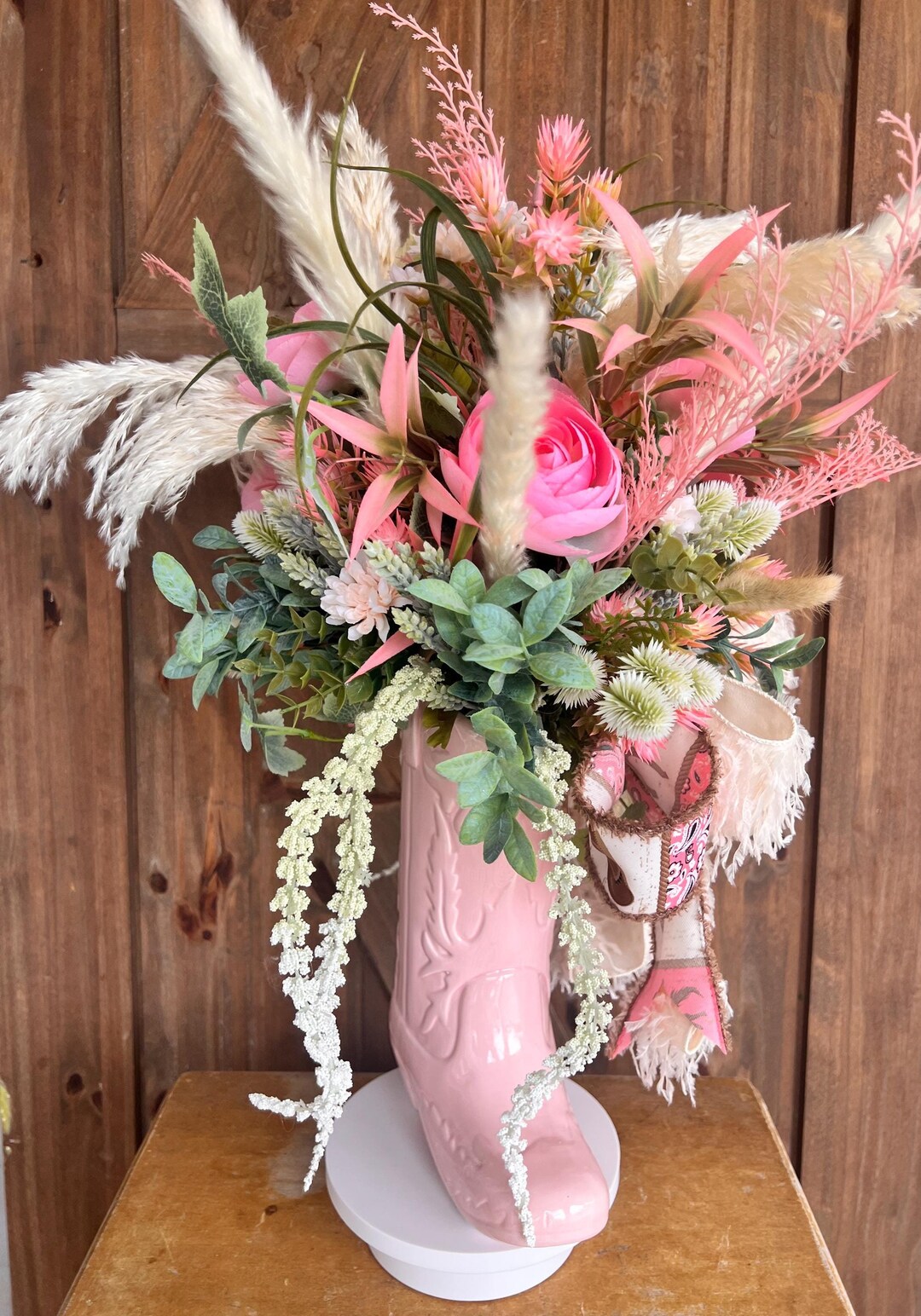 Boho Southwestern Cowgirl Boot Arrangement, Cowboy Boot Boho Chic ...