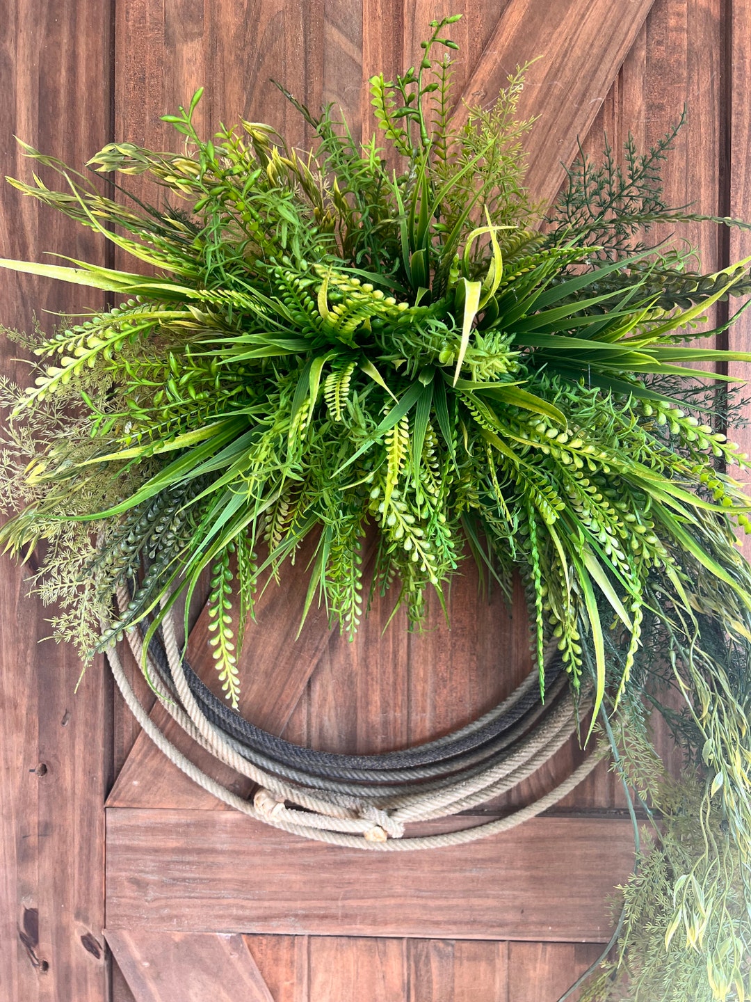 Boho Lasso Rope Wreath, Lariat Rope Bohemian Style Home Accent, Western ...