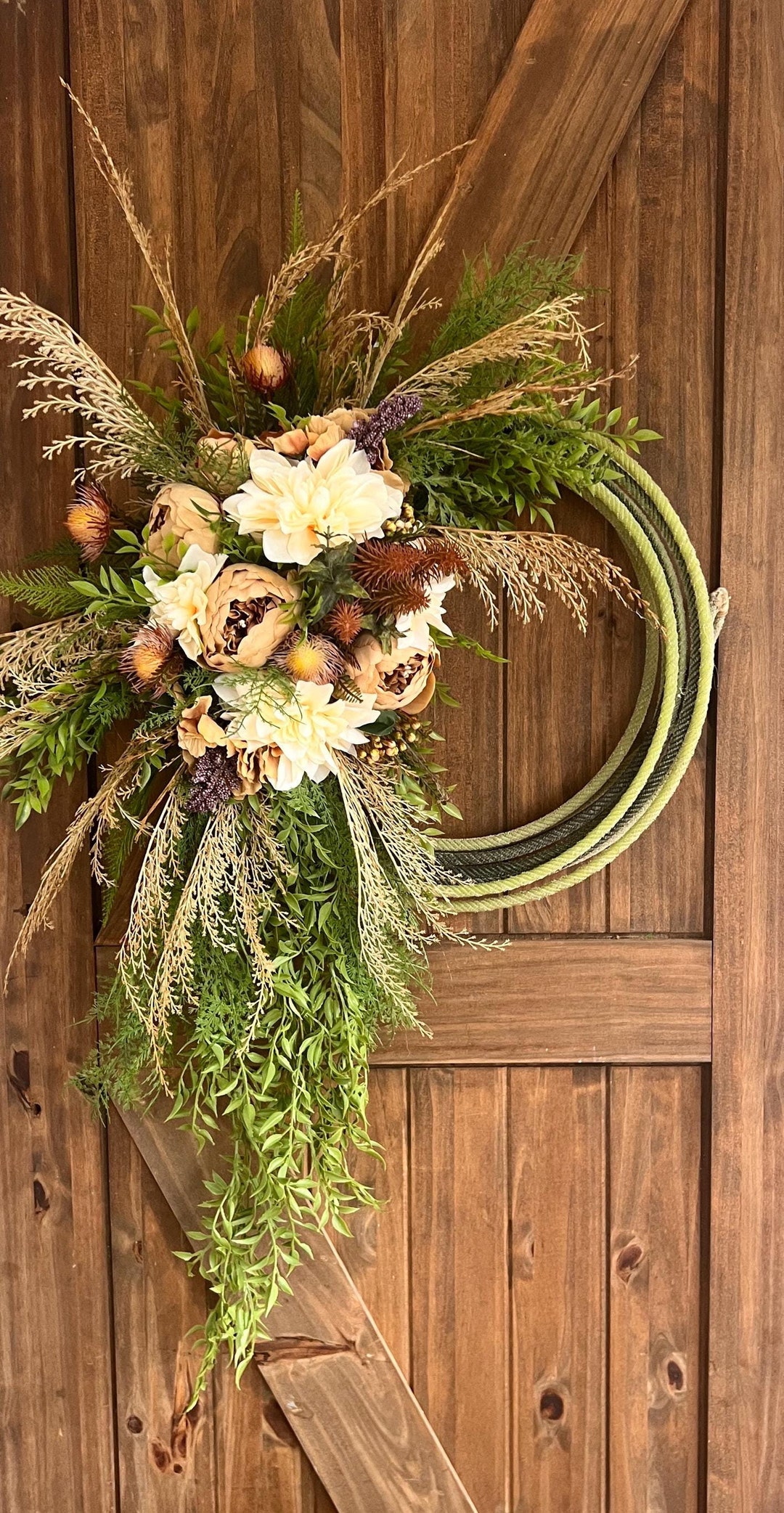 Boho Lasso Rope Wreath, Lariat Rope Minimalist Style Home Accent ...