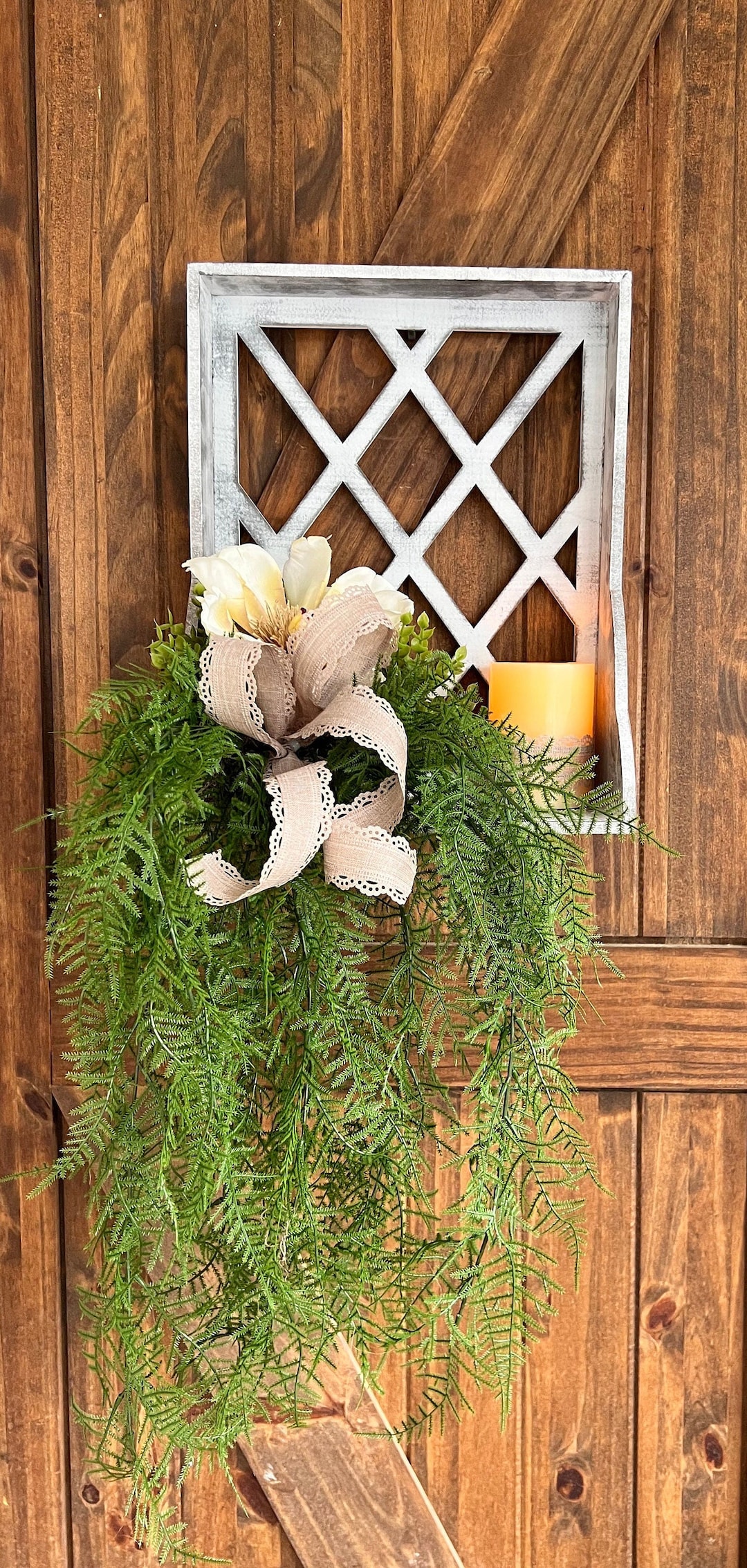 Everyday Farmhouse Wood Lattice Wall Art, Country Rustic Magnolia ...