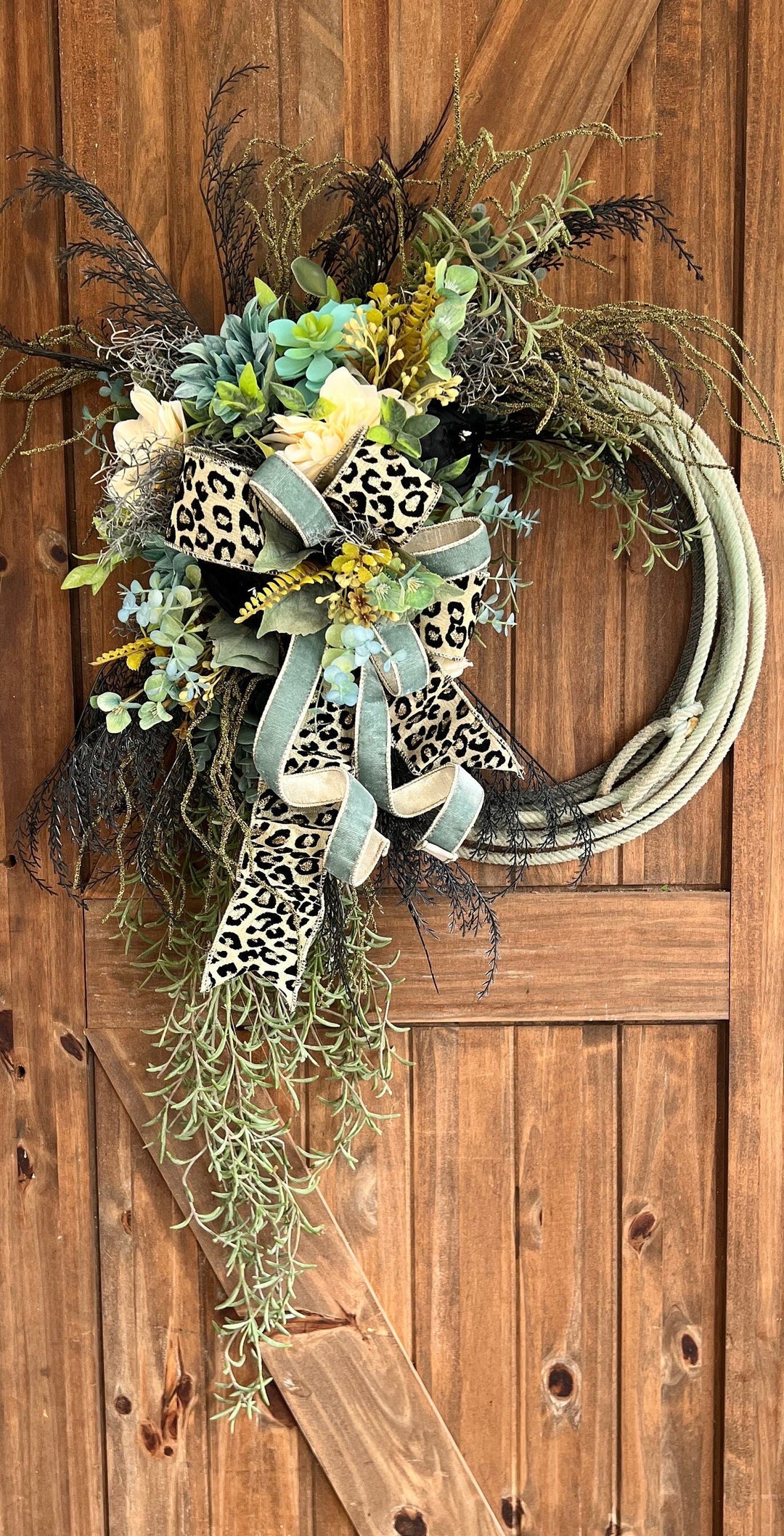 Boho Lasso Rope Wreath, Lariat Rope Bohemian Style Home Accent, Western ...