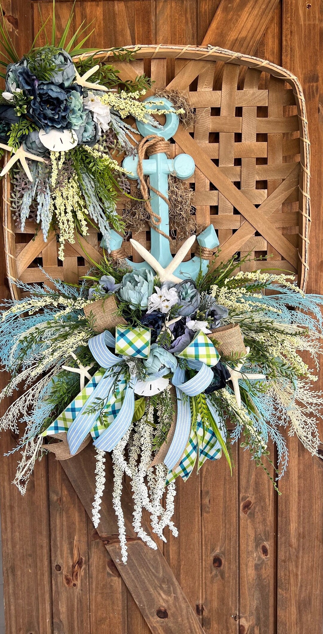 Boho Coastal Tobacco Basket Wall Decor, Bohemian Seaside Style Home ...