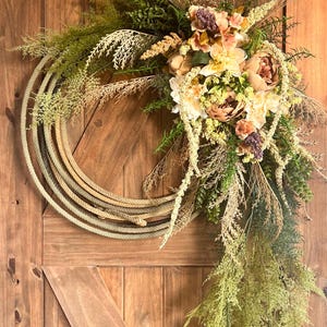 Boho Lasso Rope Wreath, Lariat Rope Minimalist Style Home Accent ...