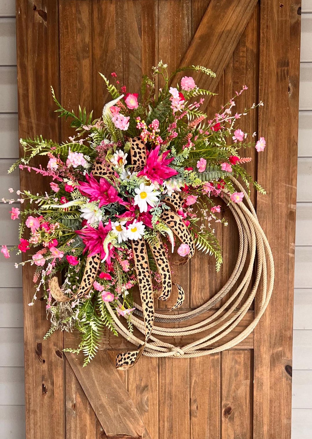 Boho Lasso Rope Wreath, Lariat Rope Cowgirl Style Home Accent, Western ...