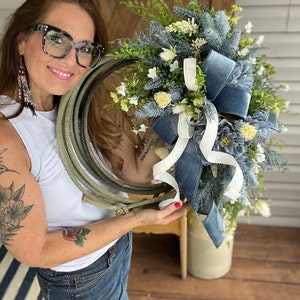 Boho Lasso Rope Wreath, Lariat Rope Bohemian Style Home Accent, Western ...