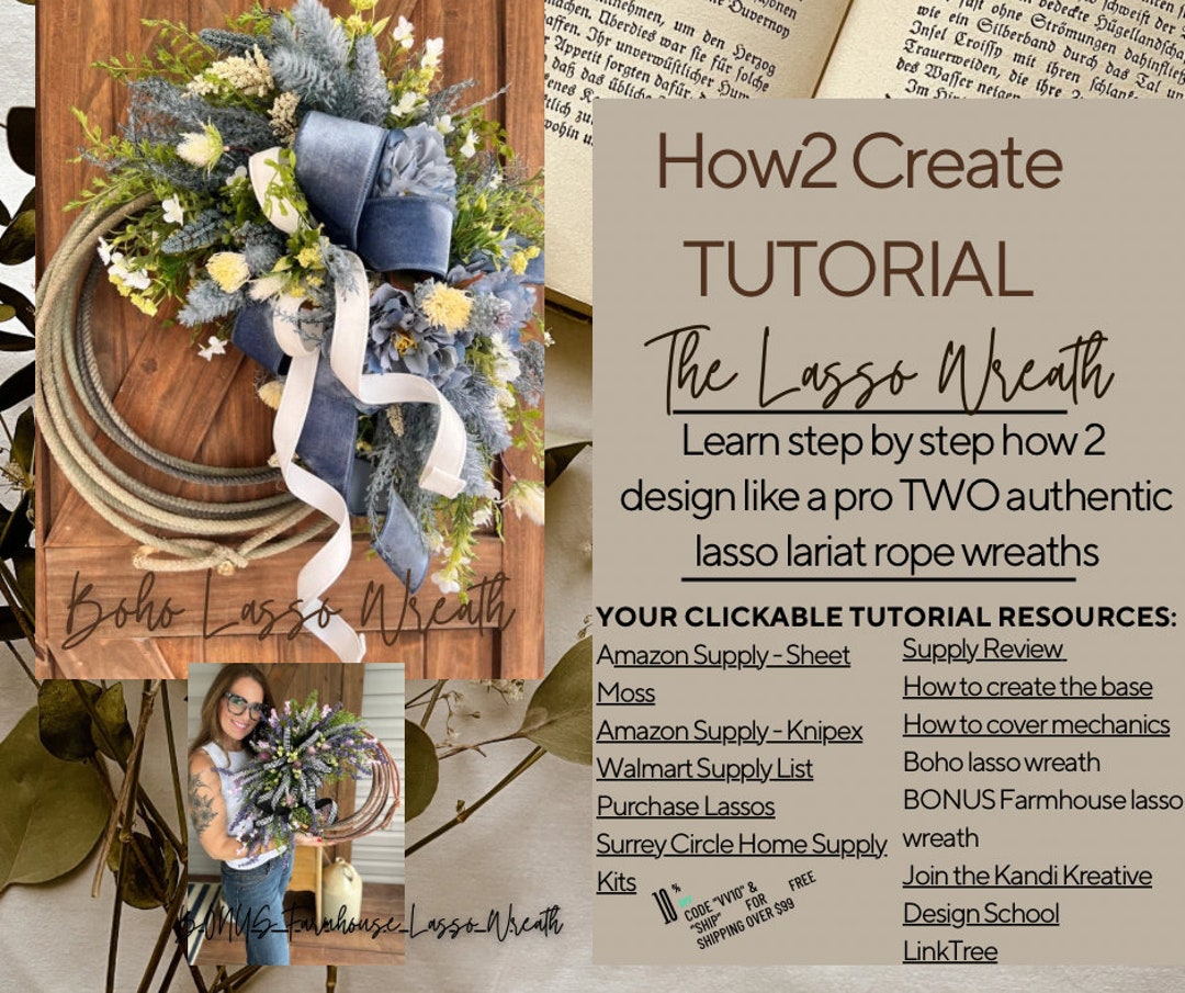 Lasso Lariat Rope Wreath How2 Video Tutorial, Learn How to Make a Lasso ...