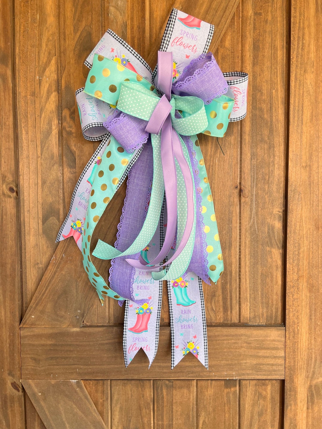 Spring Bow, Mailbox Easter Decor, Easter Staircase Bow, Easter Bunny ...