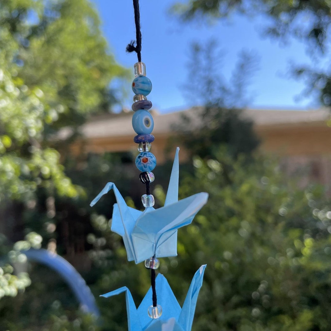 Beaded Crane String Light Blue to Dark Blue 6 Cranes - Etsy