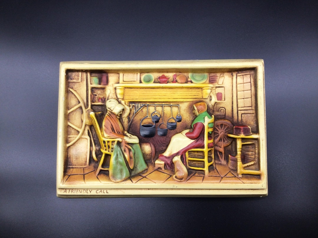 Antique Chalk Wall Hanging “ A Friendly Call “ - Etsy