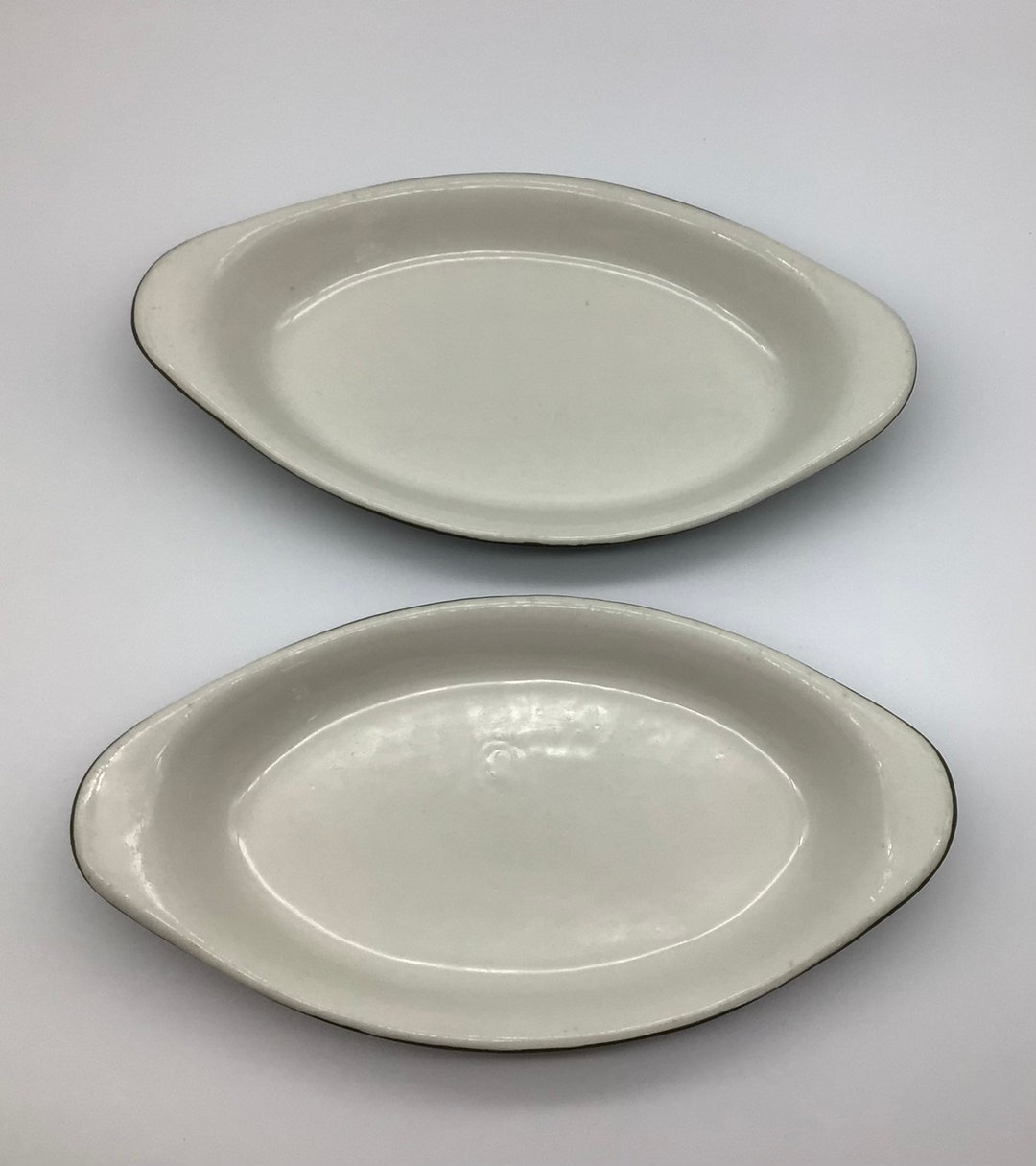 2 Hall Restaurant Ware Vintage Oval Green Baking Dishes Bowls 521 - Etsy