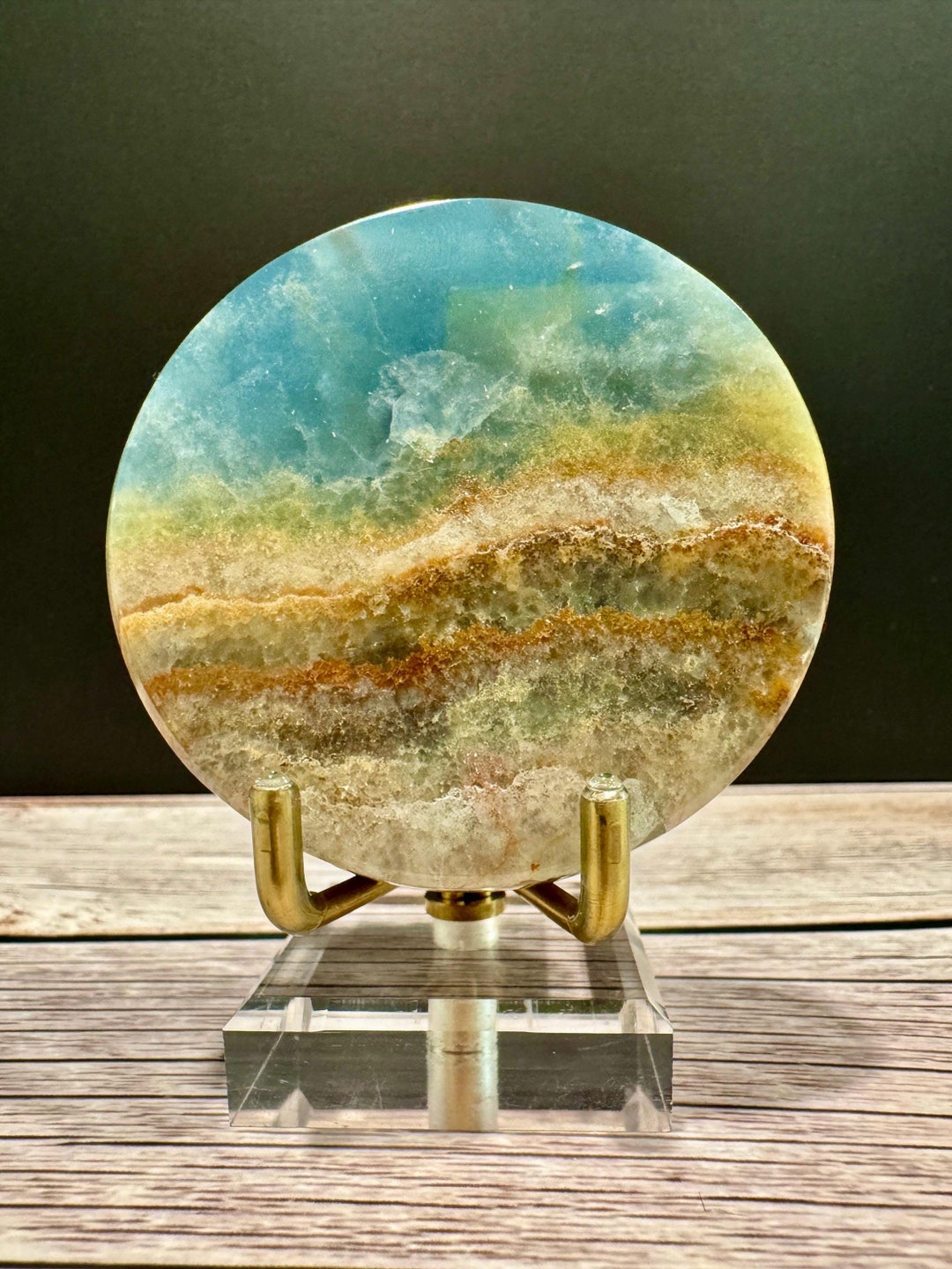 Aquatine Blue Banded Calcite Discs or Coasters - Etsy