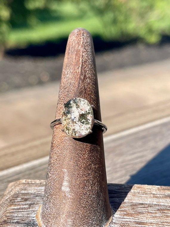 Phantom Garden Quartz Lodolite Solitaire Ring with Ad… - Gem