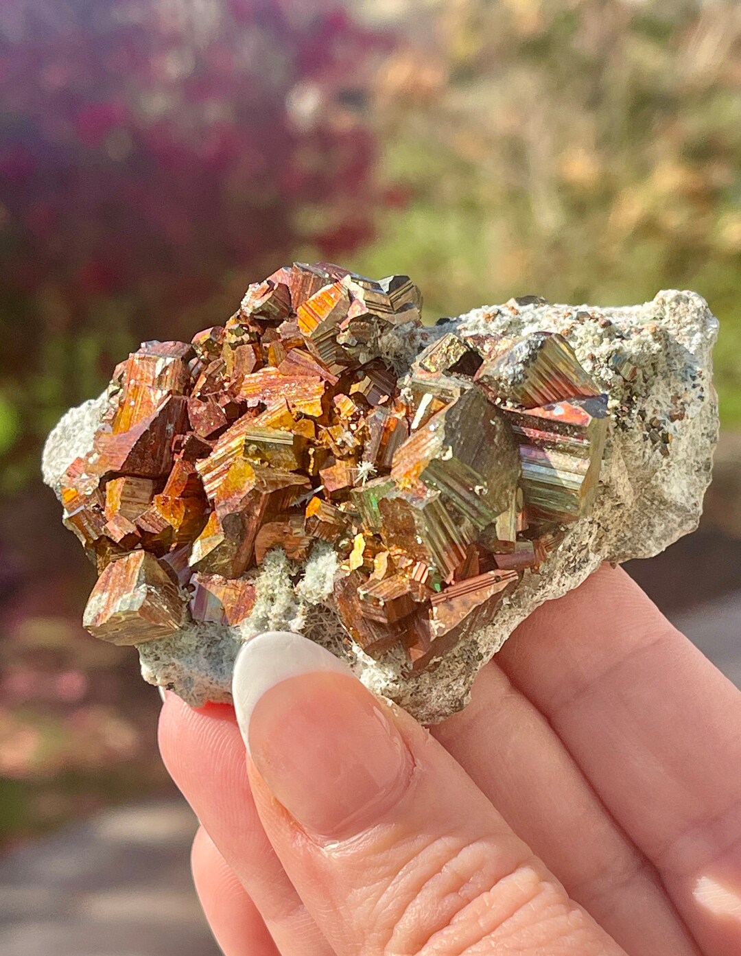 Rare High Grade Iridescent Red Pyrite Crystal Specimen - Etsy