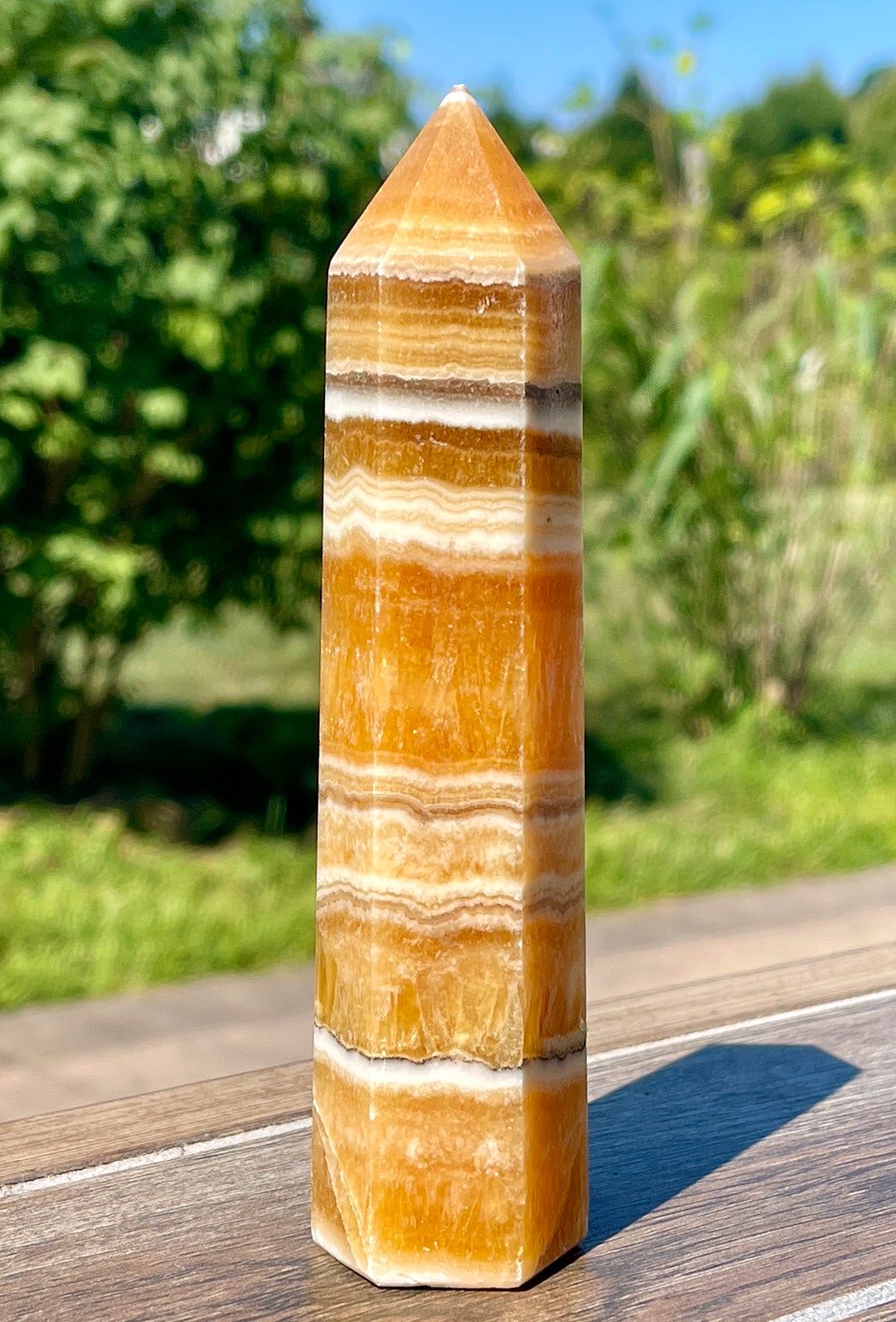 Extra Large Orange Banded Calcite Tower Point - Etsy
