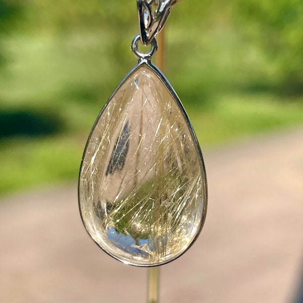 Golden Rutile Quartz Pendant Necklace - Etsy