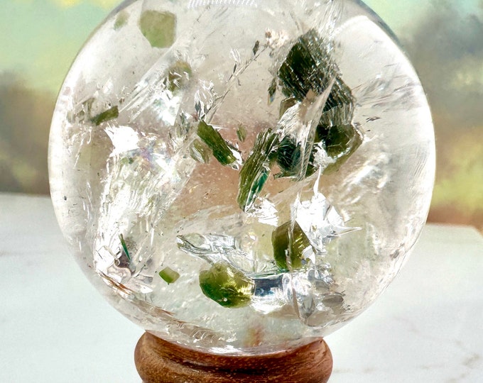 Green Tourmaline Quartz Sphere Ball - Etsy