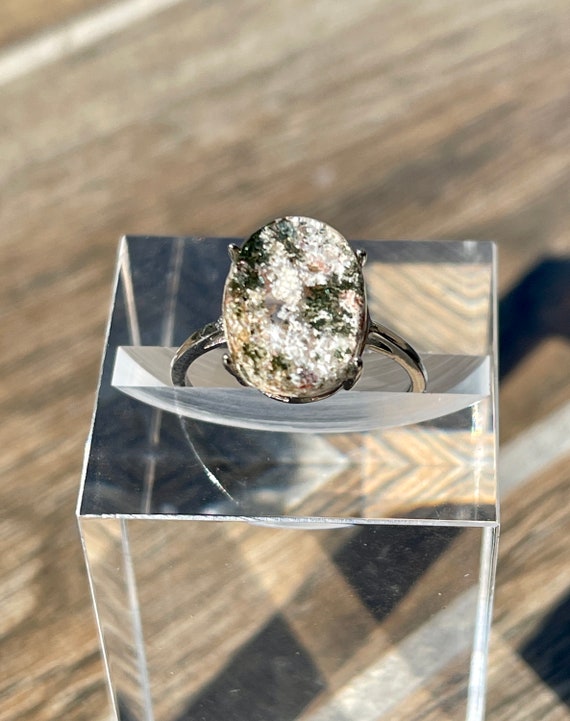 Phantom Garden Quartz Lodolite Solitaire Ring with Ad… - Gem
