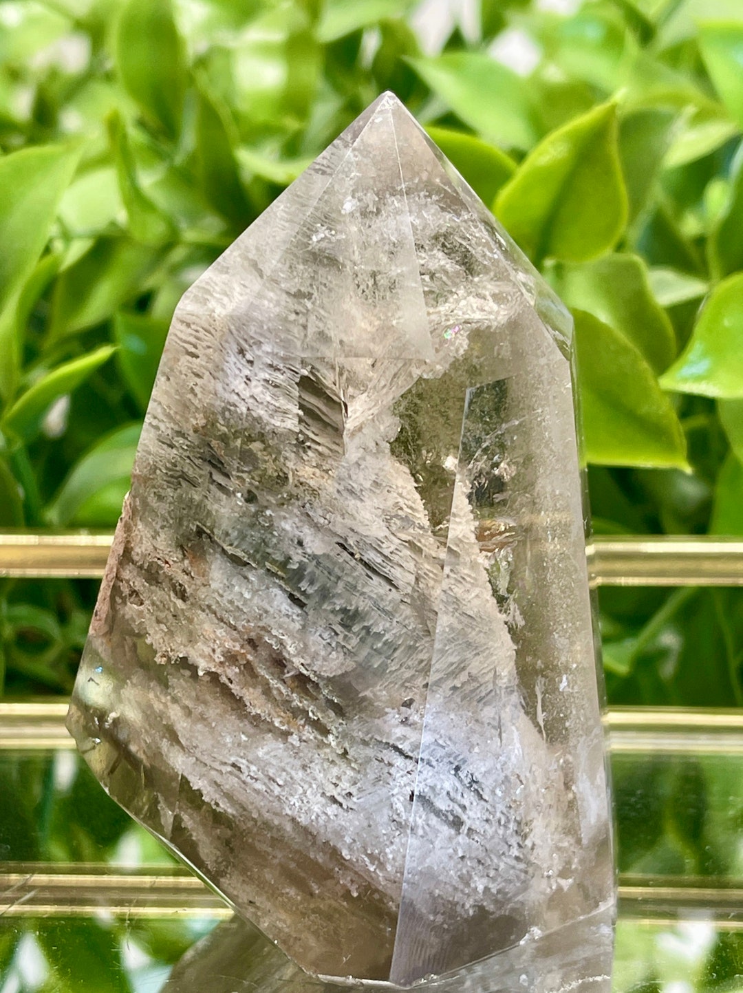 Thousand Layer White Phantom Lodolite Garden Quartz Crystal Free Form ...