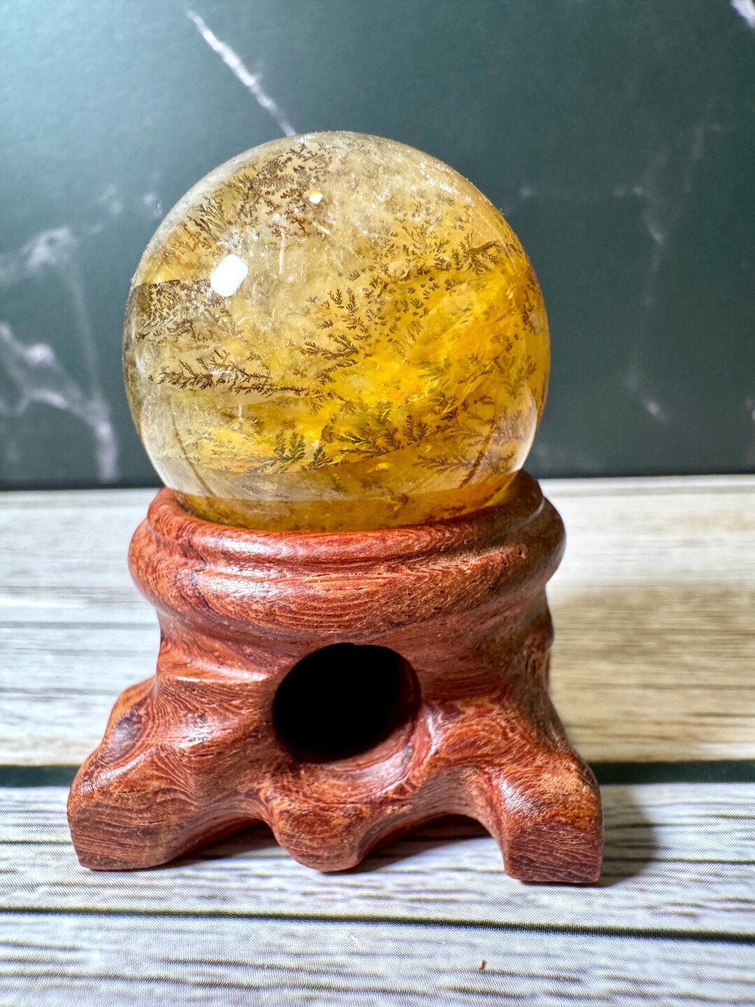 Dendritic Golden Healer Quartz Crystal Sphere Ball - Etsy