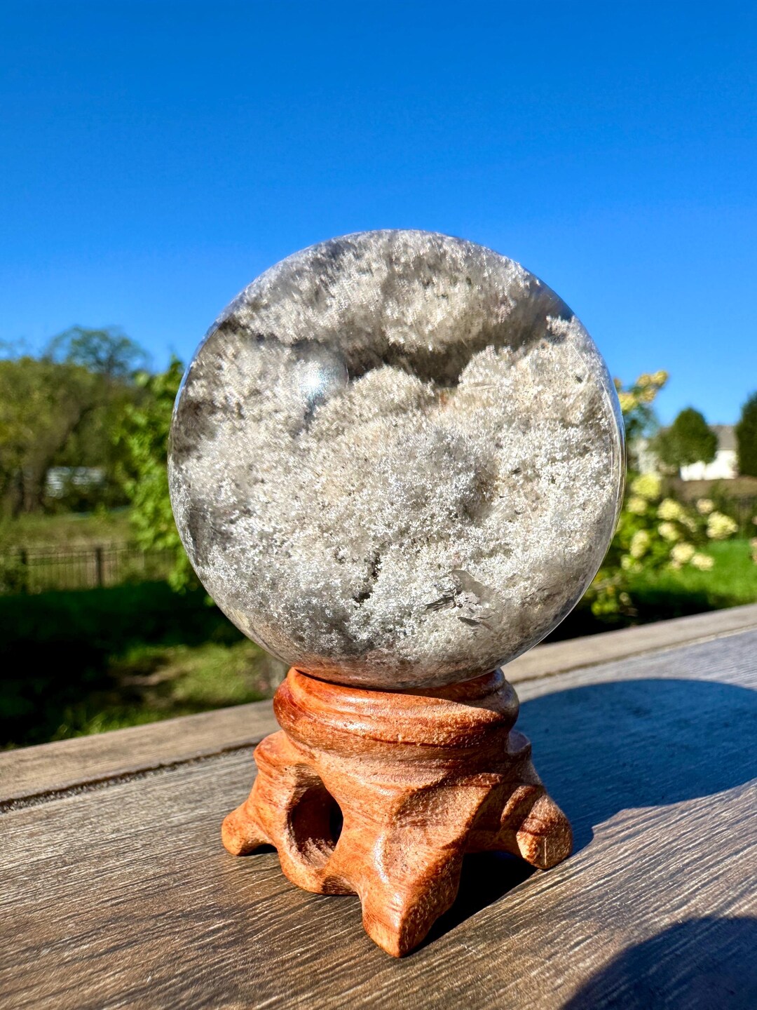 High Grade White Garden Quartz Crystal Sphere Ball - Etsy