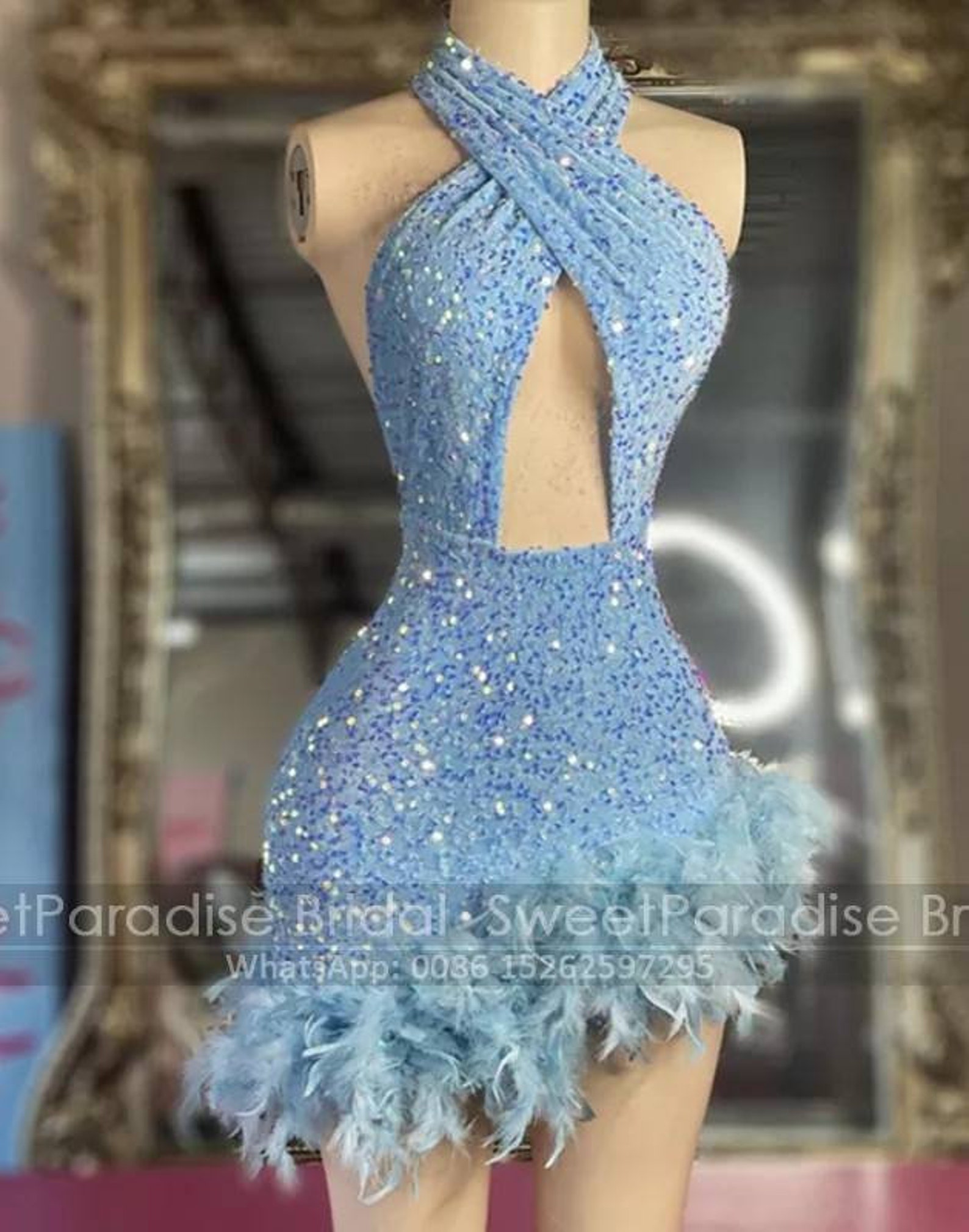 Red Mini Sequins Dress Feathers Design Bandage Dress - Etsy