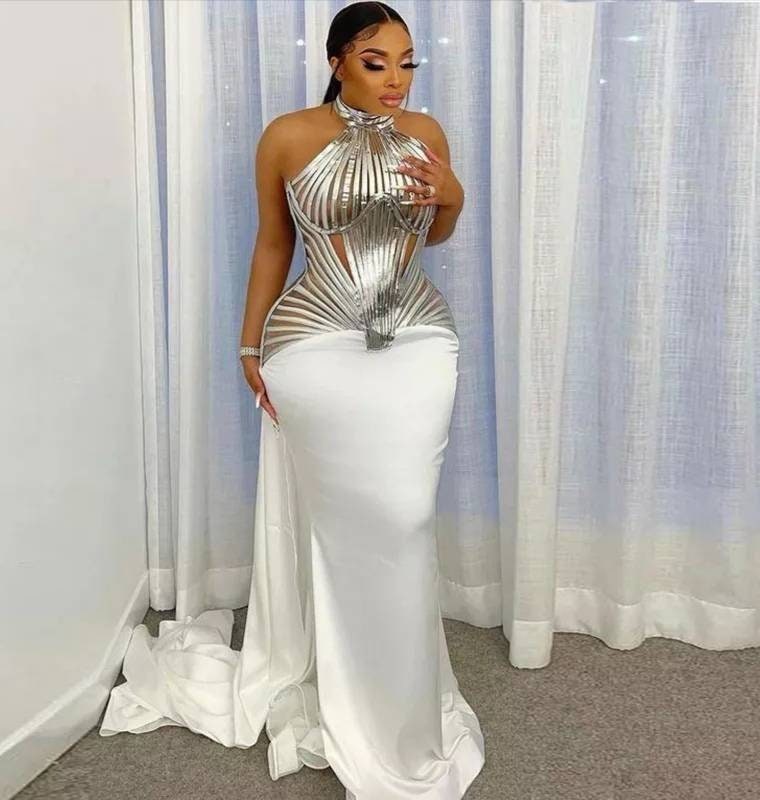 Sexy Open Back Formal Dress Halter Neck Strips Top Long - Etsy