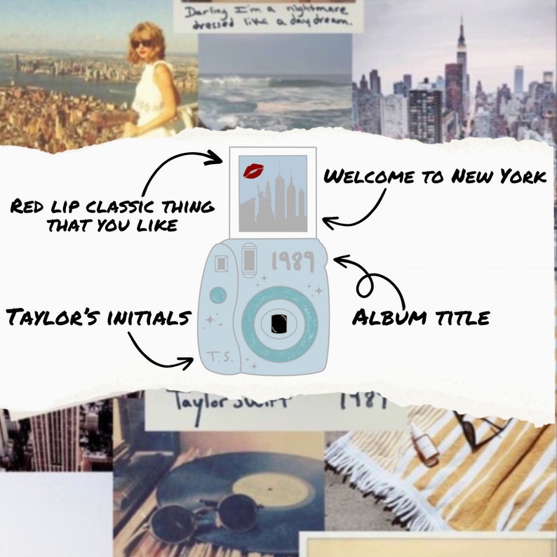 Taylor Swift 1989 Polaroid Sliding Enamel Pin - Etsy