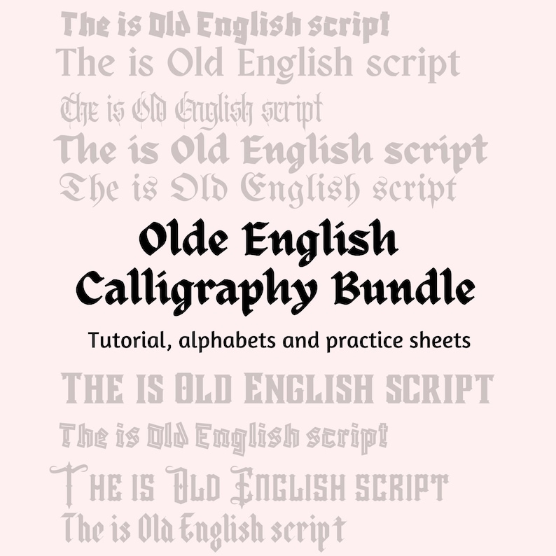 Olde English Calligraphy Bundle - Etsy
