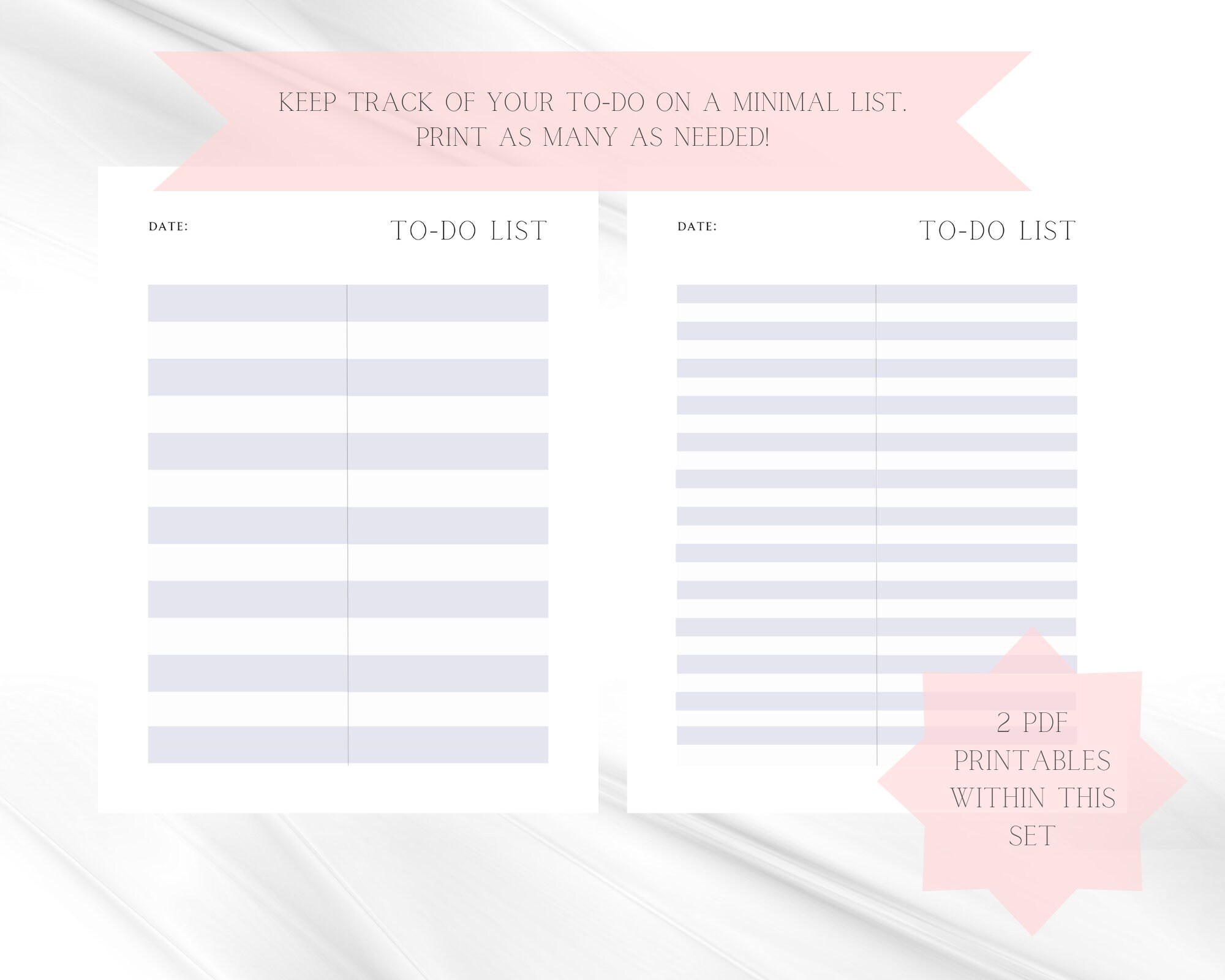Minimal To-do List PDF Printables - Etsy