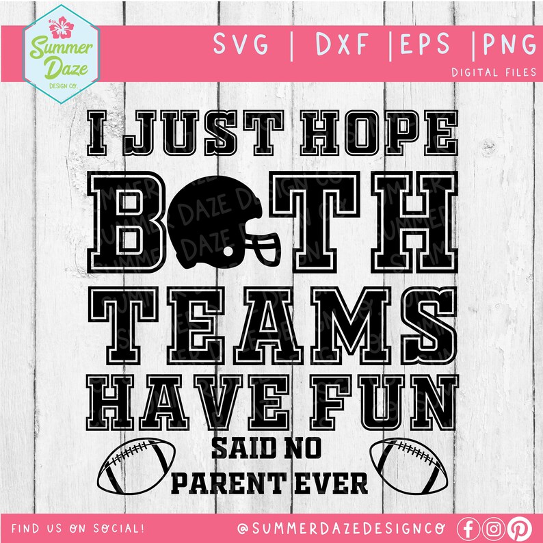 I Hope Both Teams Have Fun SVG Football Mom SVG Football - Etsy