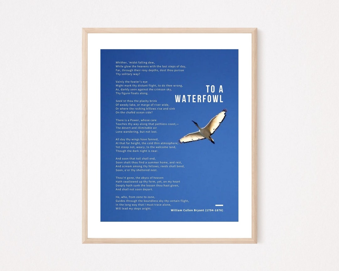 To A Waterfowl Poem, William Cullen Bryant, Inspirational Poem Poster ...