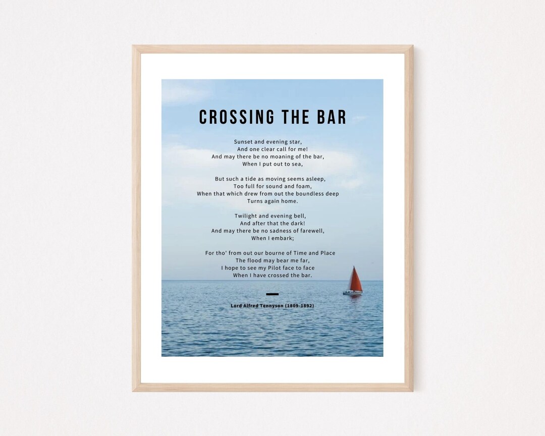 Inspirational Poem, Crossing the Bar, Digital Print Poster, - Etsy